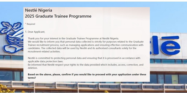 Apply Nestlé Nigeria Graduate Trainee Programme 2026